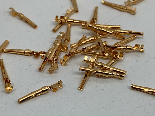 Lot of (500) Single Stamped Crimp Contact Pin Socket, Female, 1mm, Gold ...