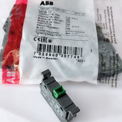 4PC ABB MCB-10 CONTACT BLOCK GREEN NORMALLY OPEN | eBay