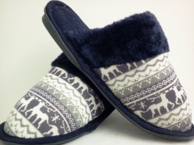 NAVY BLUE HOUSE SHOES SLIPPERS NEW FREE SHIPPING SIZE 5 THRU 10 | eBay