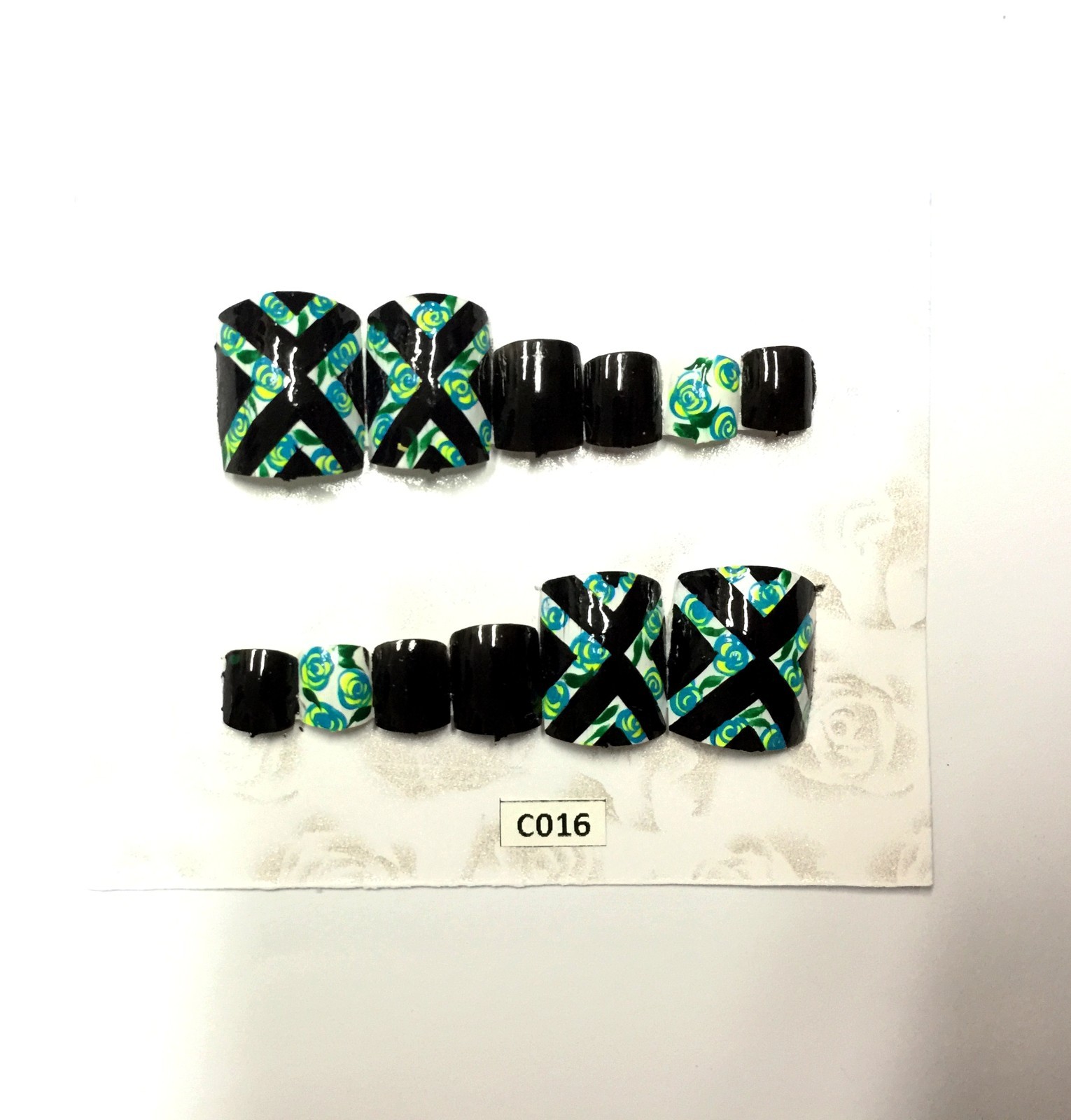 False Fake Art Nails Artificial Design Nail DIY HANDMADE Free Glue Nail ...