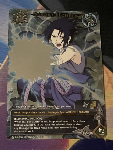 Naruto TCG Sasuke Uchiha Full Art Foil Promo Card Shonen Jump Magazine ...