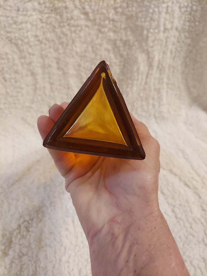 Tall Thin Triangle Orange/amber Vase 12 Inches Tall | eBay