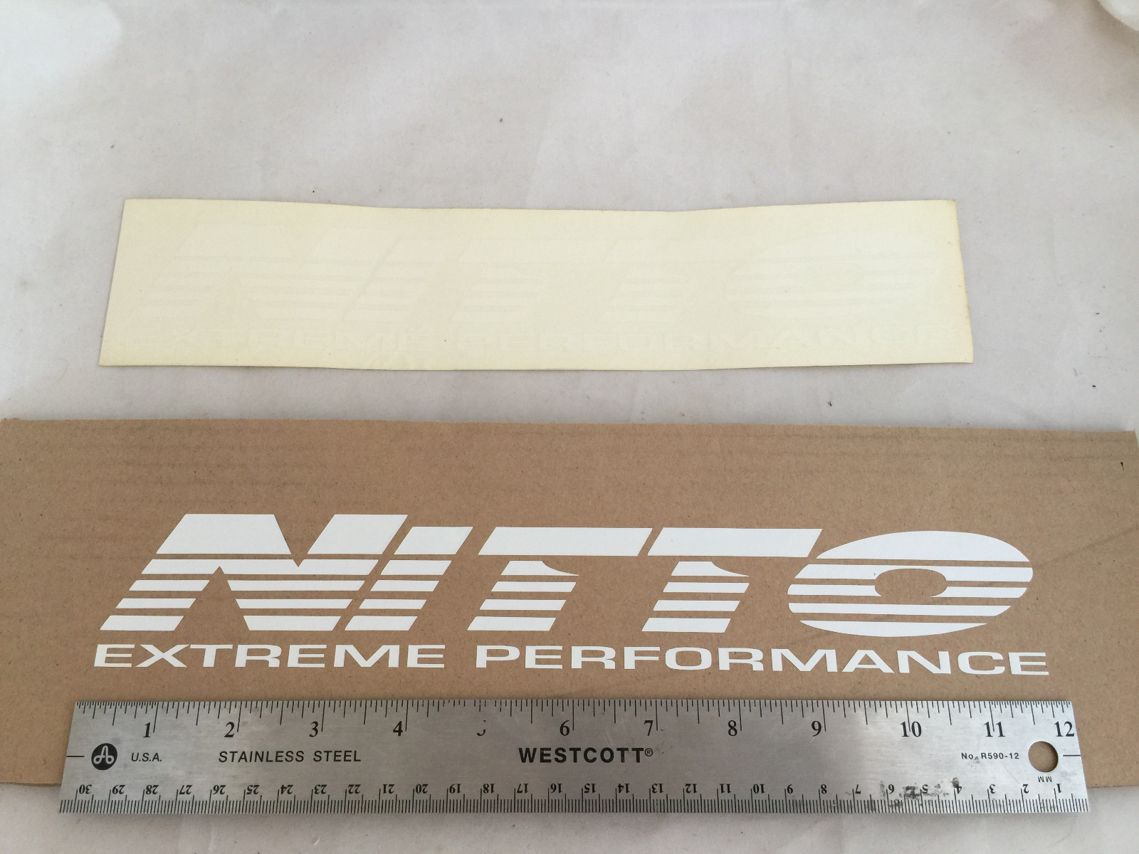 ONE NEW Small White NITTO Tires Windshield Vinyl Sticker Decal 12" x 2 ...