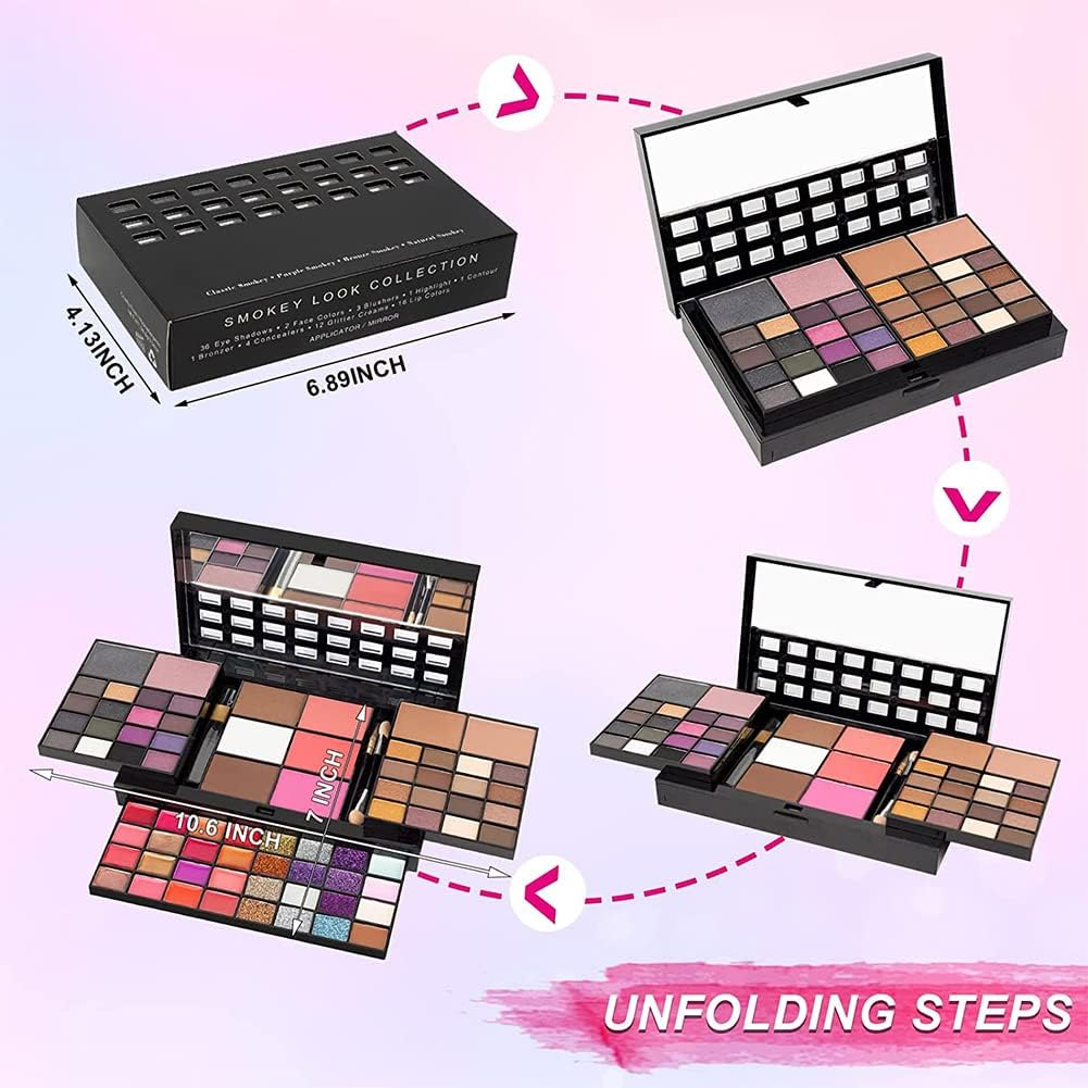 74 Colors Makeup Kit for Women Full Kit All in One Makeup Kit Including ...