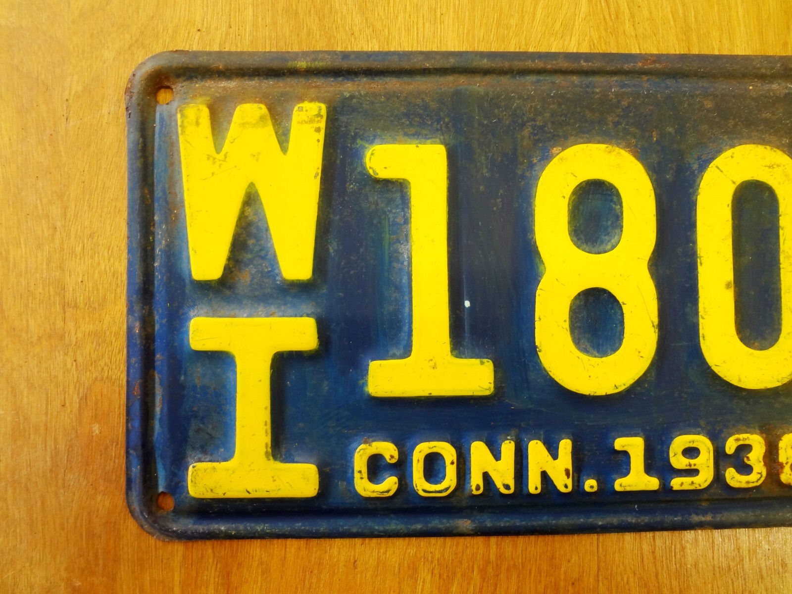 1936 Connecticut License Plate Original CT Tag Plate WI 180 Ford Hot ...