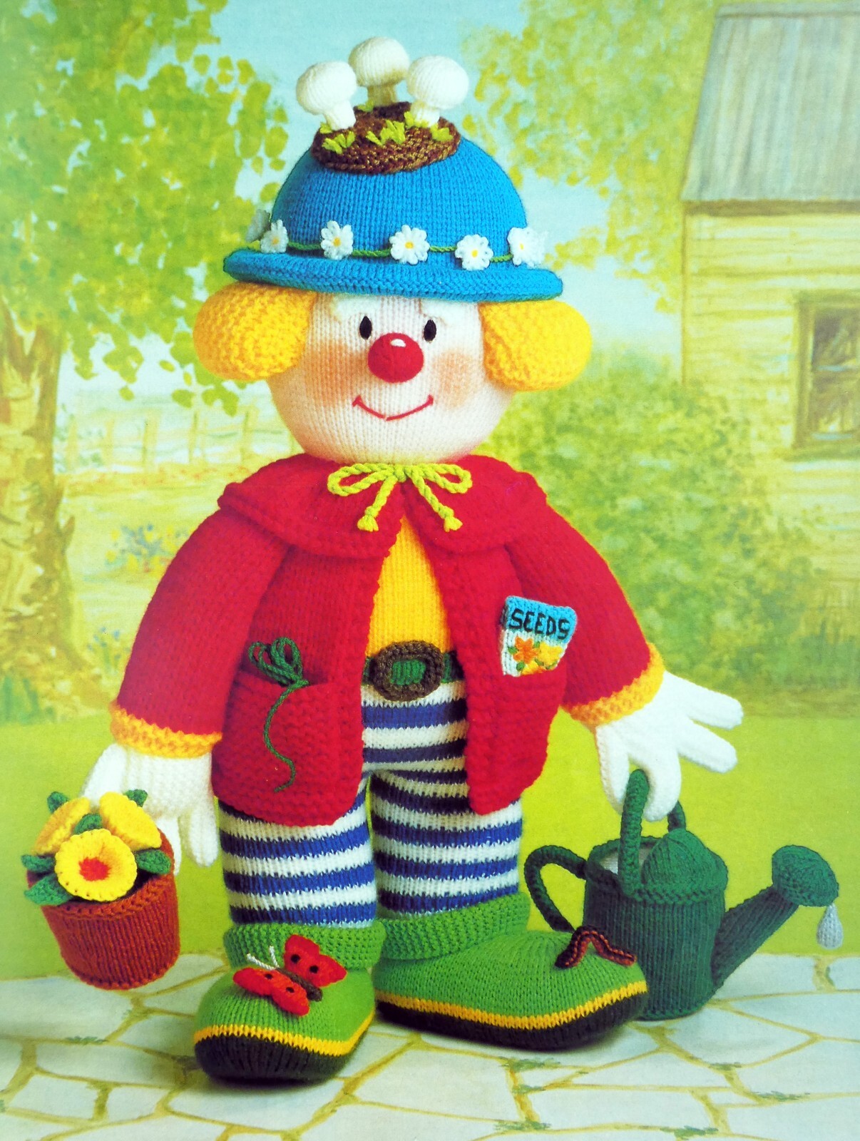 Knitting Pattern Doll Toy Jean Greenhowe's Knitted Clowns The Red Nose ...