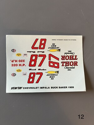 Decals Starter Chevrolet Impala buck baker 1959 | eBay