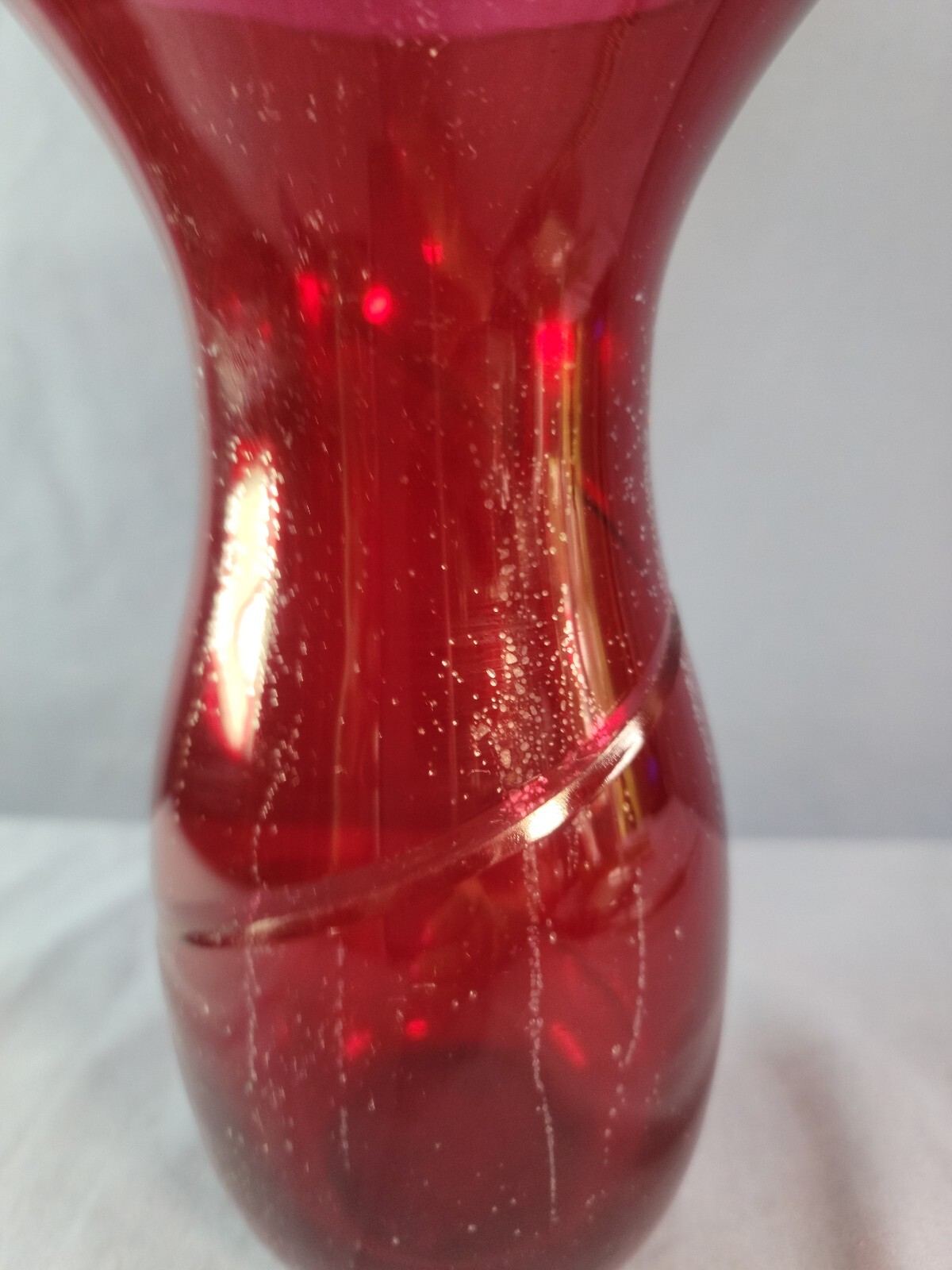 TELEFLORA Ruby Red Glass Vase Diamonds & Roses 8.75" Tall Vintage | eBay