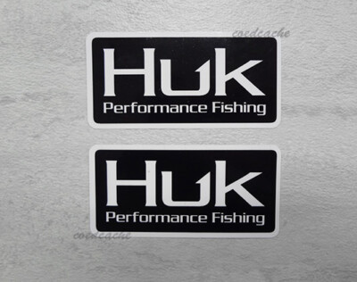 2x Huk Performance Black/White Stickers Decals Sponsor Fishing Boat ...