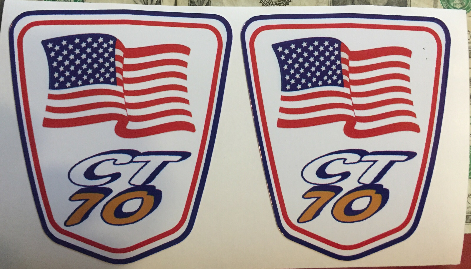 CT70 KO CT-70H 69,70,71 frame decals, graphics, Custom: "US Flags" | eBay
