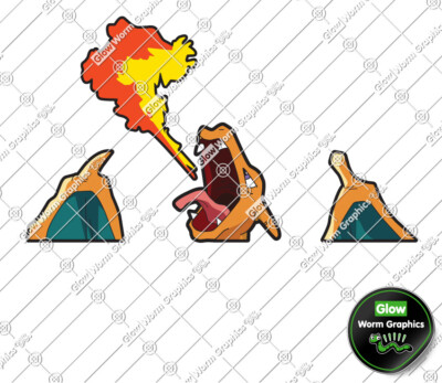 Pokemon Charizard Peeking Car Van Truck Funny Cute Cartoon Sticker ...