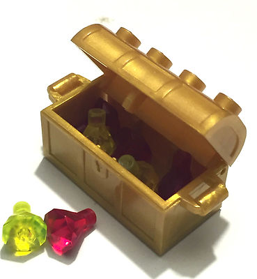 *NEW* 5 Lego Minifig Treasure Chest PEARL GOLD 8 TRANS RED & NEON ...
