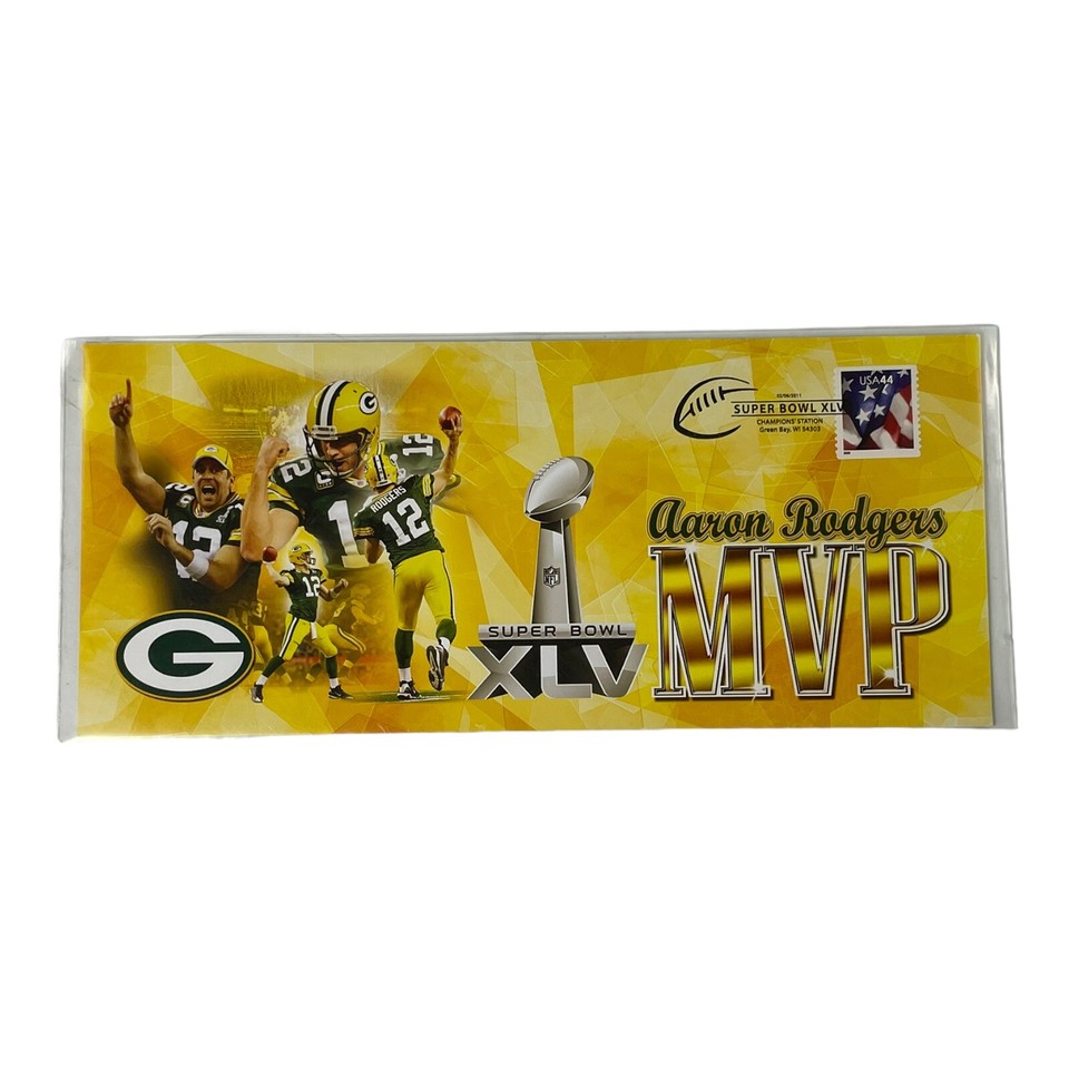 Packers Super Bowl XLV Champions Aaron Rodgers MVP 2011 USPS Stamp ...