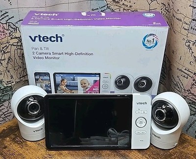 VTech White 2 Cameras & 7" Smart Wi-Fi 1080p Pan & Tilt Monitor ...