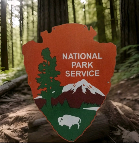 NATIONAL PARK SERVICE ARROWHEAD PORCELAIN ENAMEL SIGN 28X22" SSP | eBay