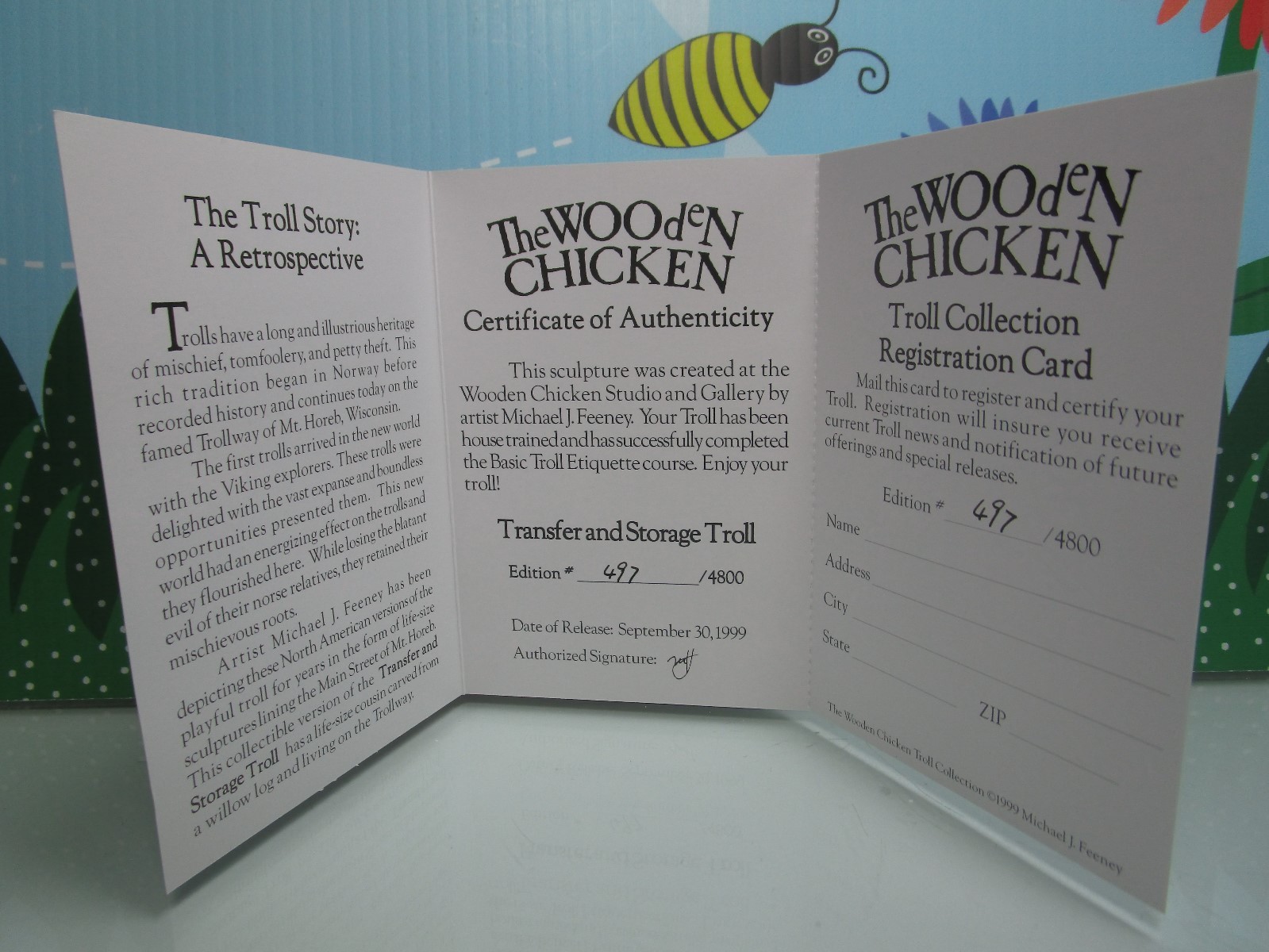 1999 TROLL CARRYING HOUSE OF DRAGONS - 11 1/2" Wooden Chicken Troll ...