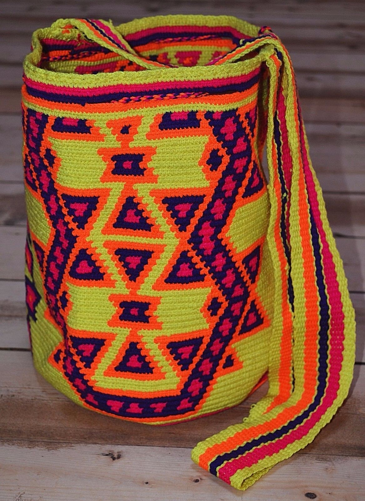 Tribally Hand Woven Wayuu Large Colorful Textile Mochila Shoulder Bag ...