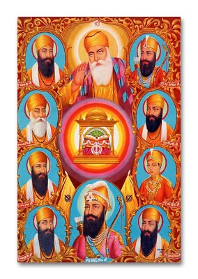 Religious Ten Holy Sikh Guru Wall Poster 45 x 30 cms | eBay