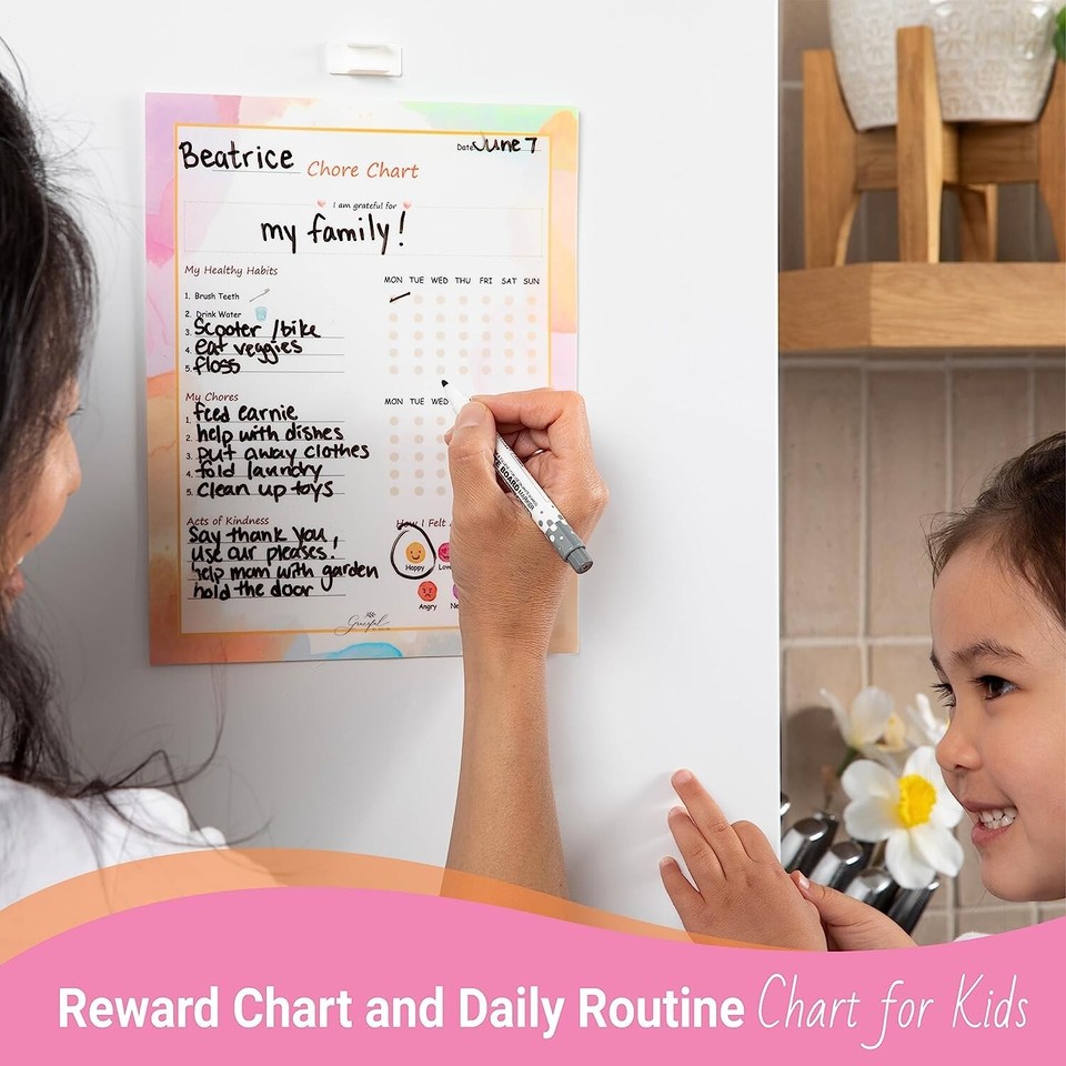Reusable Chore Chart Sticky Note Daily Routine Chart for Kids Behavior ...