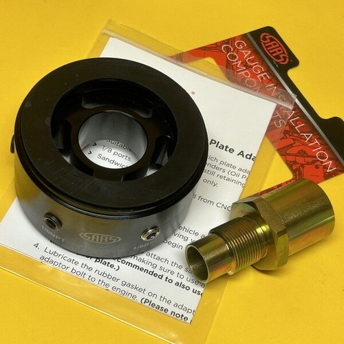 M24 x 1.5 Oil filter sandwich plate Long Billet Aluminium SAAS SGAP6 ...