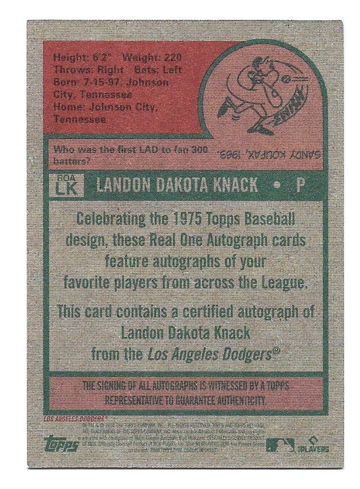 2024 TOPPS HERITAGE HIGH NUMBER LANDON KNACK REAL ONE ON-CARD AUTO RC ...