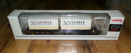 Marklin 47041 Ho Scale Flat Car w/ SCHENKER Euro Cargo Container Load ...