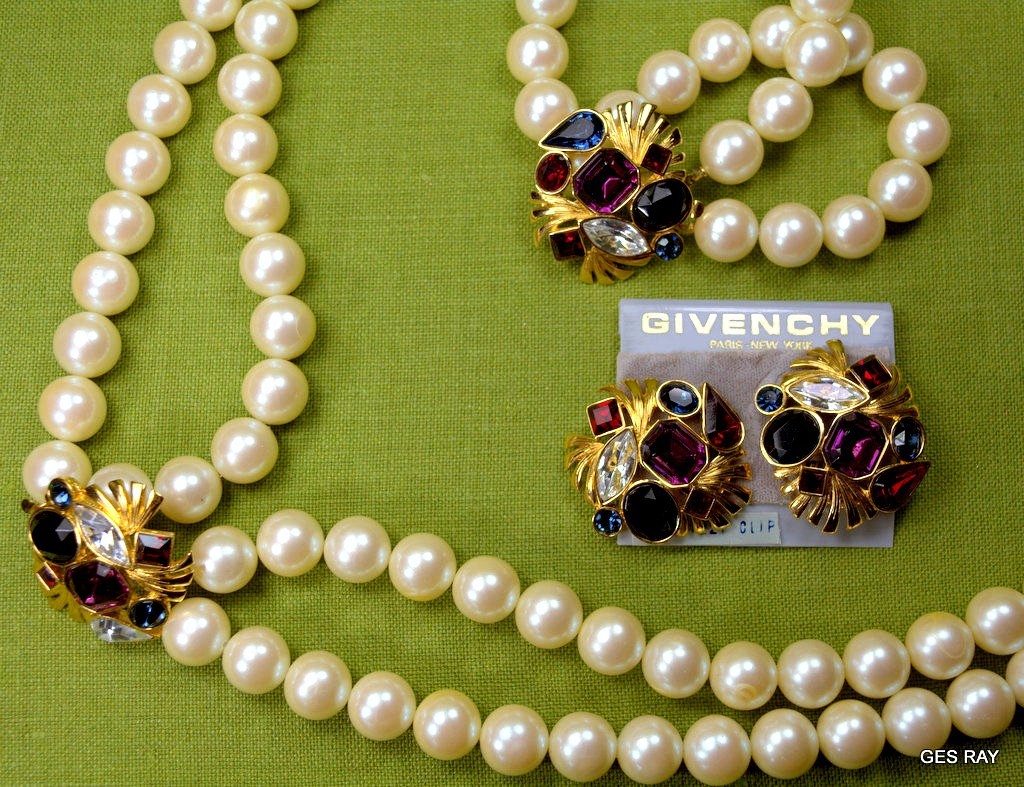 Givenchy Jewelry Necklace Bracelet Earrings Gripoix Pearls ParisNewYork ...