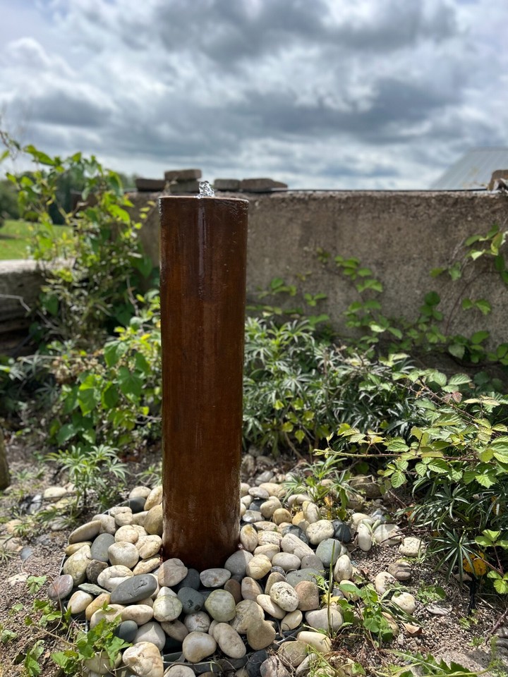 Corten steel water feature, Column water feature 90cm or 70cm high ...