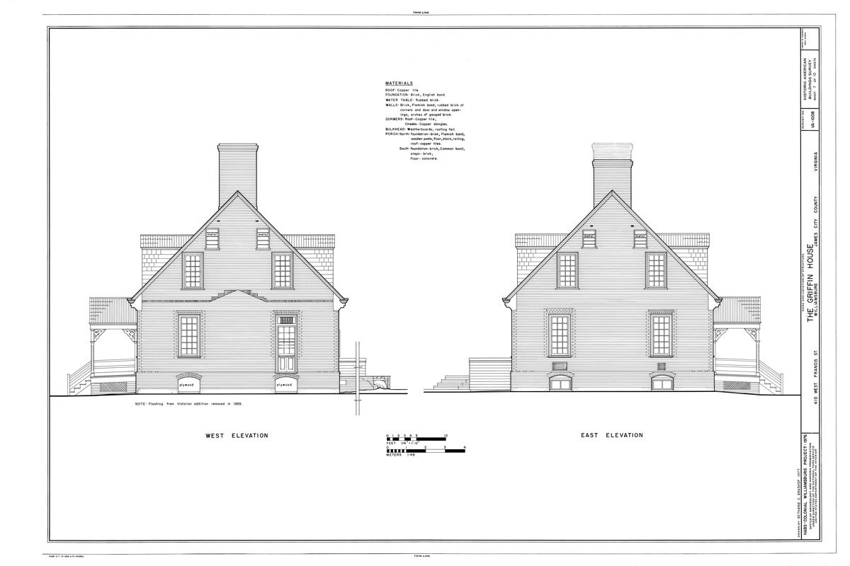 Traditional Brick Colonial Williamsburg Home, Architectural Plans ...