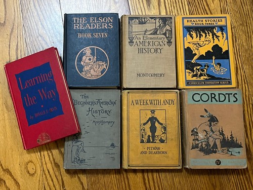 Vtg Antique Children's Early Reader & History School HB Books | eBay