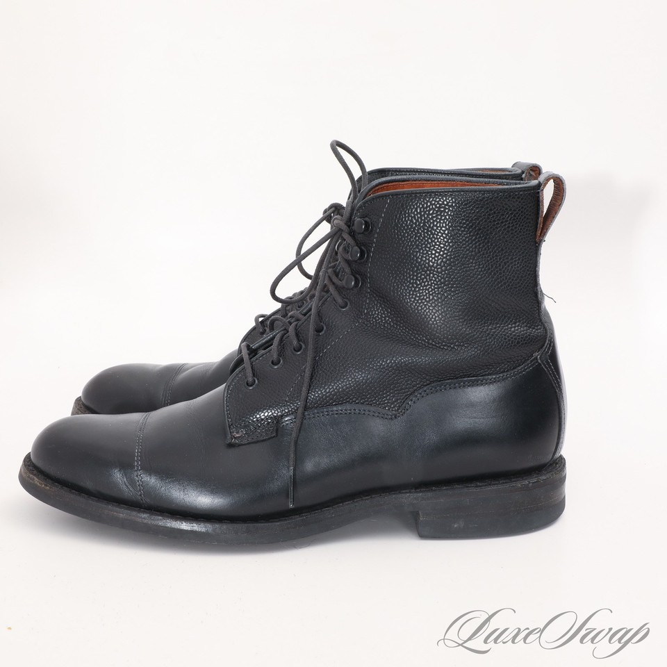 Allen Edmonds The Sullivan Street Black Grained Leather Cap Toe Boots ...