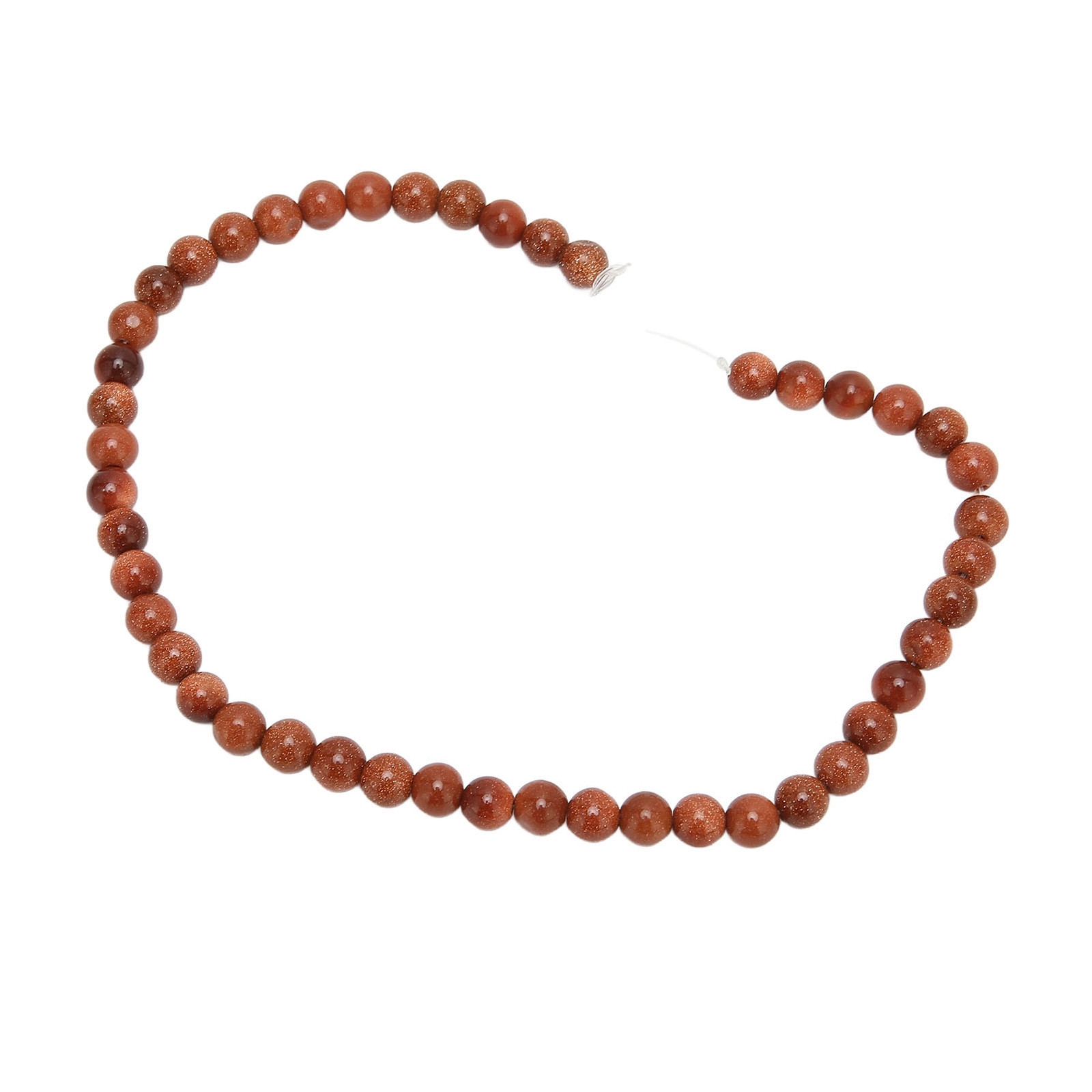 8mm Gold Sandstone Beads String Smooth Round Stone Beading For DIY ...