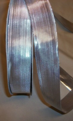 10 Yds. METALLIC SILVER MESH RIBBON 1 1/4" Wide | eBay
