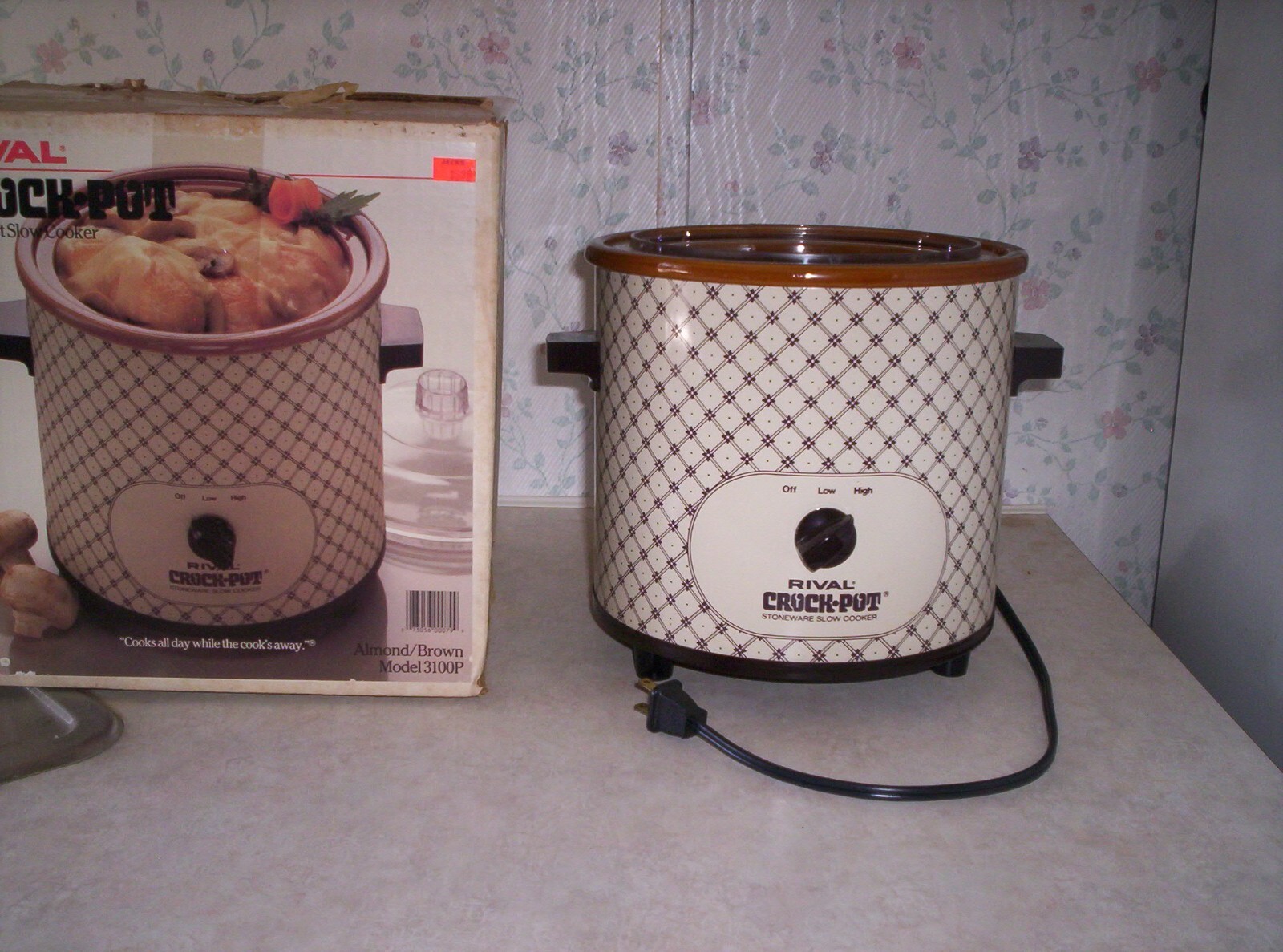 Vintage Rival Crock Pot Slow Cooker Model 3100/3 1/2 qt Cream Brown ...