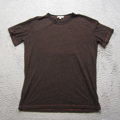 Gustin Shirt Mens M Brown Heather Crew Neck Contrast Stitch USA Made ...