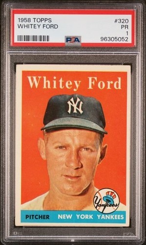1958 Topps Whitey Ford baseball card, PSA Graded Poor 1, #320 in the ...