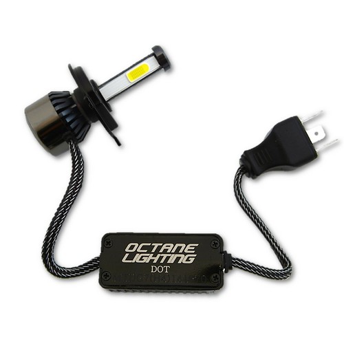 7X6" LED Crystal Clear Glass Metal Headlight 4000Lm H4 Light Bulb ...