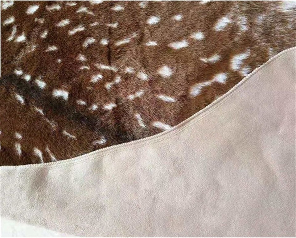 Faux Fur Sika Deer Print Animal Skin Hide Pelt Rug Mat Carpet Home ...