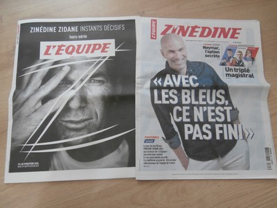 ZINEDINE ZIDANE, 2 FRENCH NEWSPAPER L'EQUIPE #JT29 | eBay
