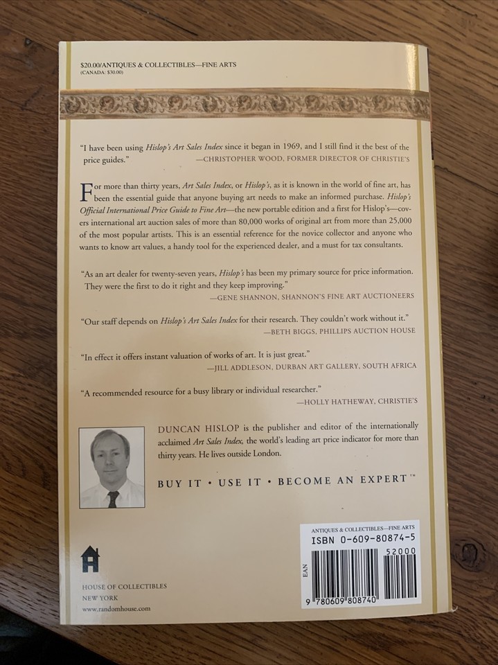 Hislop s Official International Price Guide to Fine Art 1st Edition ...