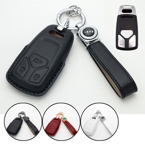 Genuine Leather Car Key Case Cover For Audi A4 A5 S4 S5 Q7 Q5 M4 B9 RS ...