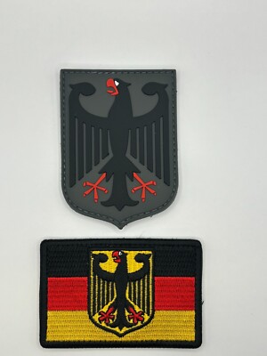 GERMANY FLAG HOOK BACKING WITH EAGLE PVC PATCH 2 PIECE GERMANY Deutschland | eBay
