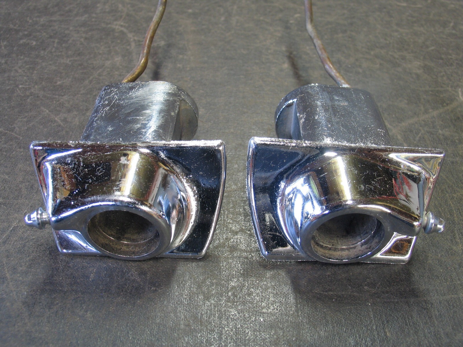 1954 BUICK WINDSHIELD WIPER CHROME BEZEL ESCUTCHEON TRIM TOWER BASE ...