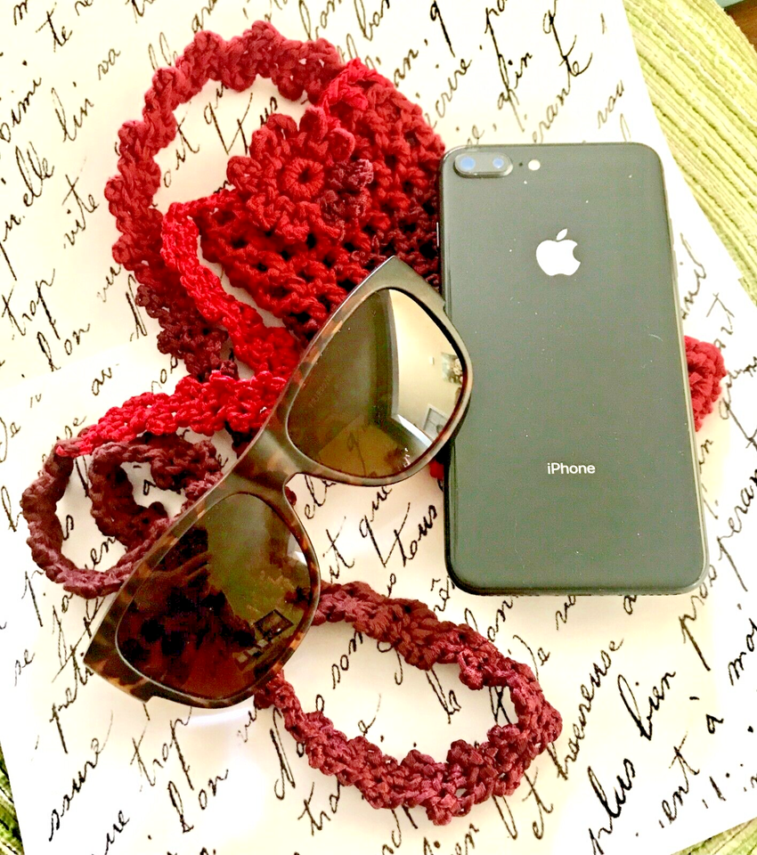 CELL PHONE HOLDER Crossbody in Shades of Red Handmade w/Imported from ...