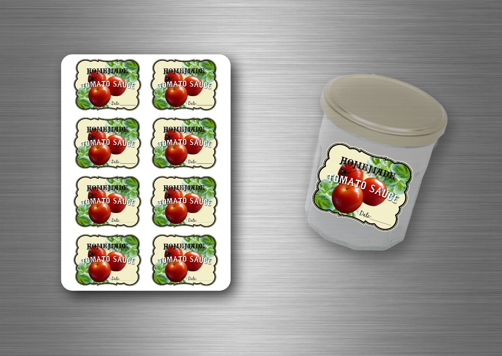 8/24/48/96x sticker labels tomato jar jam preserves juice puree sauce ...