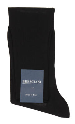 NWT BRESCIANI SOCKS 2 PAIRS LOT knee high solid black cotton luxury Italy S | eBay