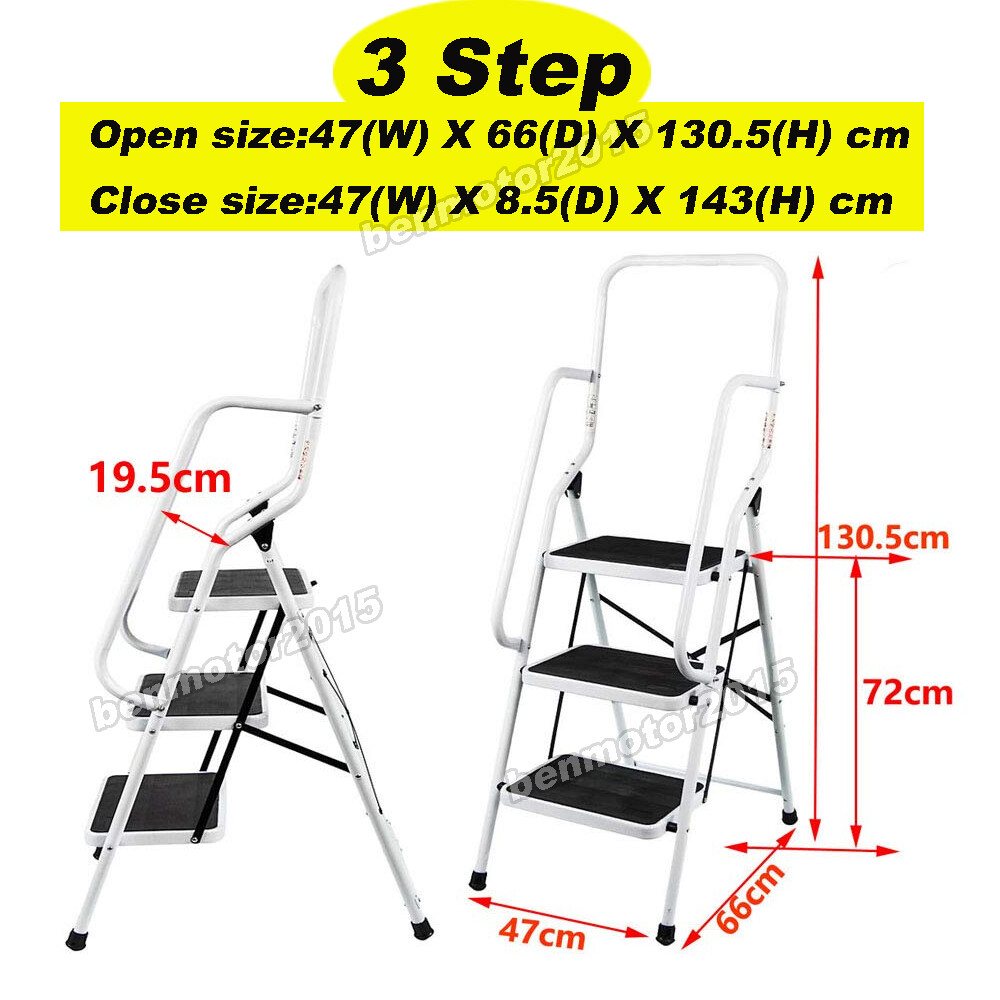 2 3 4 5 6 7 8 Tread Step Ladder Folding Aluminum/Iron Ladders Safe Non ...