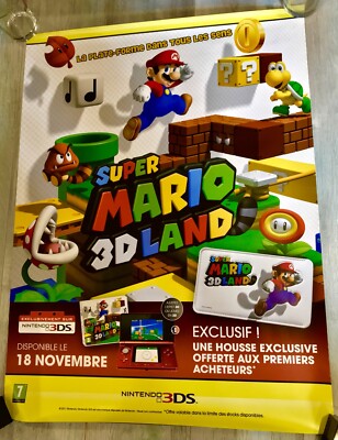 SUPER MARIO 3D LAND NINTENDO 3DS PROMO OFFICIAL STORE POSTER 80X60 ...