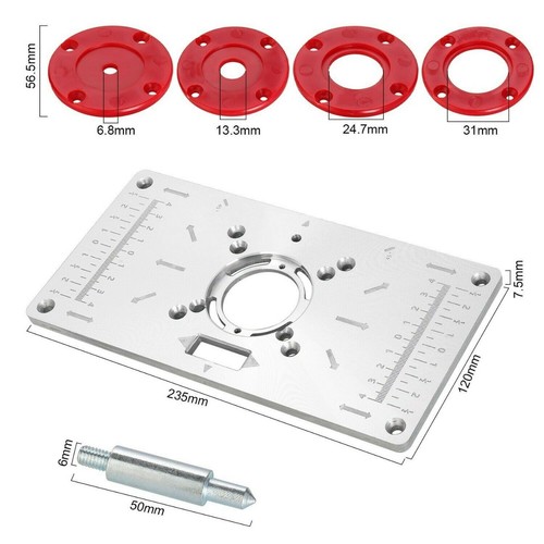 Router Table Insert Plate Metal Router Template With 4PCS Rings Tools ...