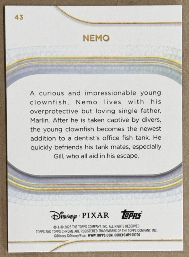Nemo Yellow Mini-Diamond 2025 Topps Chrome Disney Finding Nemo #43 | eBay